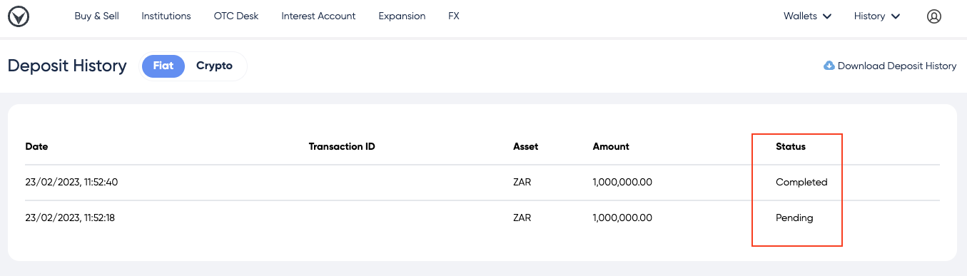 I HAVE MADE A FIAT DEPOSIT BUT THE FUNDS ARE NOT REFLECTING IN MY ACCOUNT?
