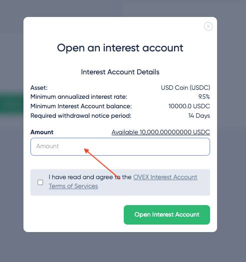HOW TO OPEN UP AN OVEX INTEREST ACCOUNT